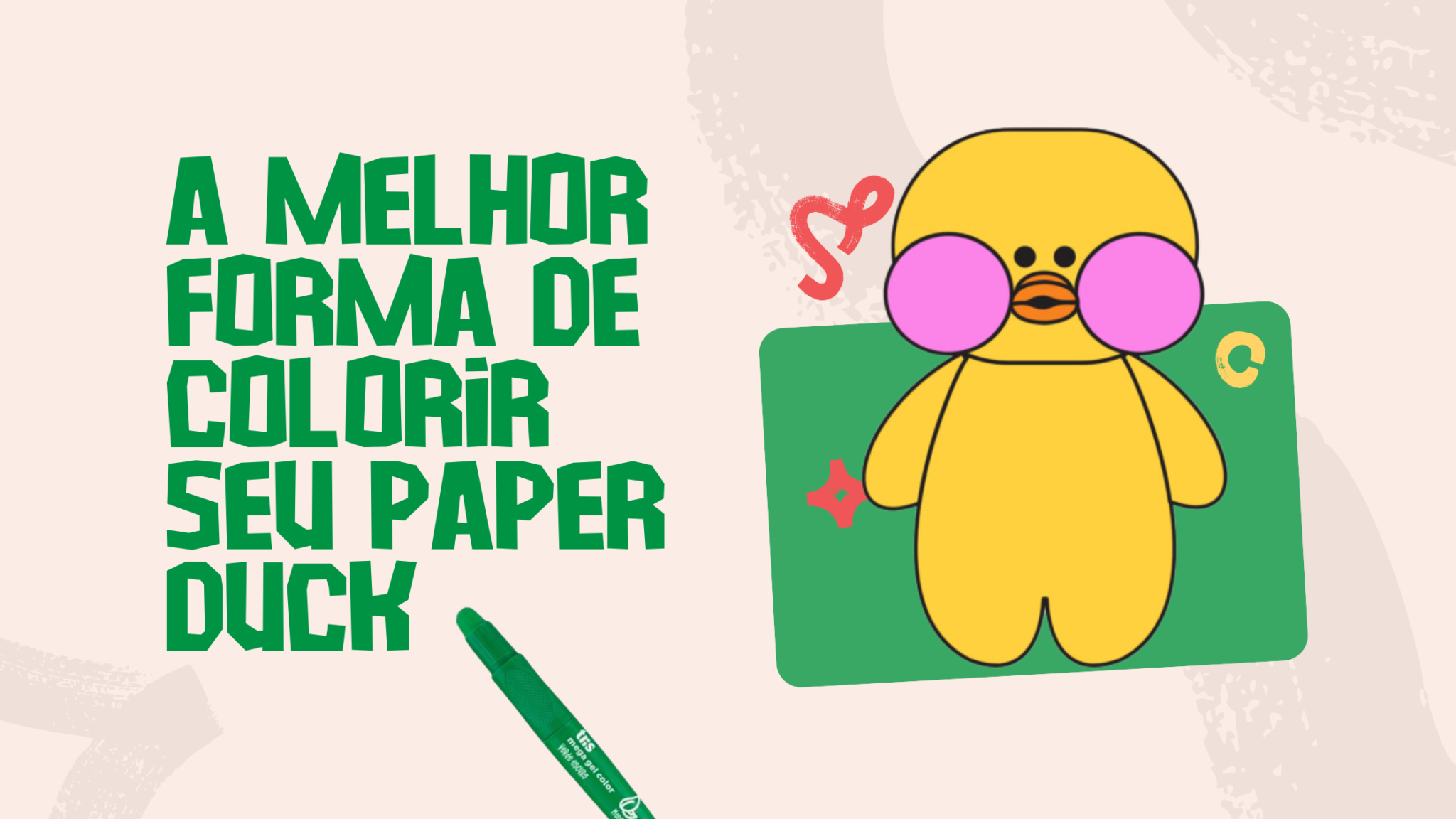 Colorindo o Paper Duck com Giz Gel Retrátil da Tris com 12 Cores e ...